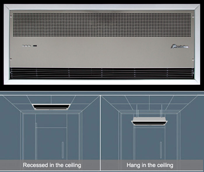 Stainless Steel Ceiling Wind Heated Commercial Air Thermal Curtain With ...